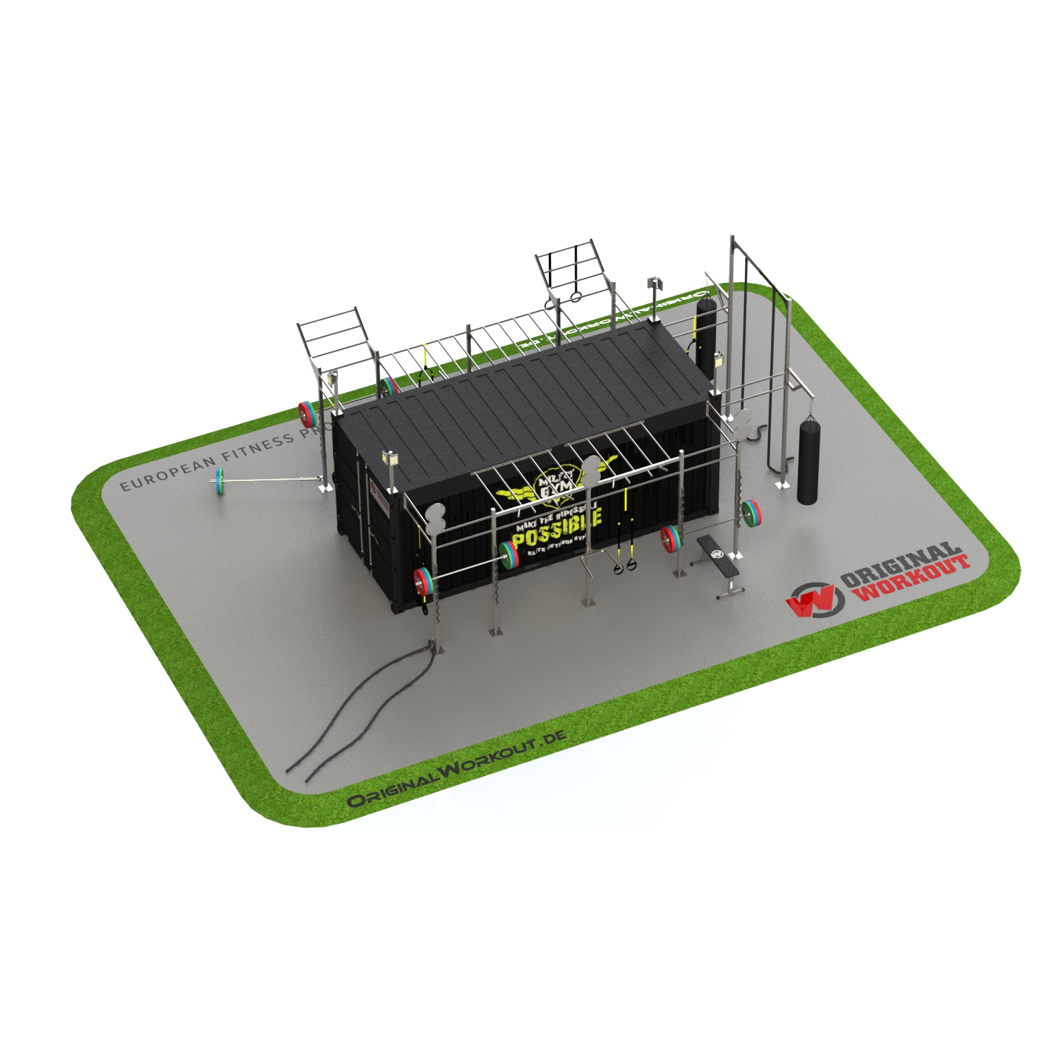 Milfit gym fitness container 20 ft - Original Workout